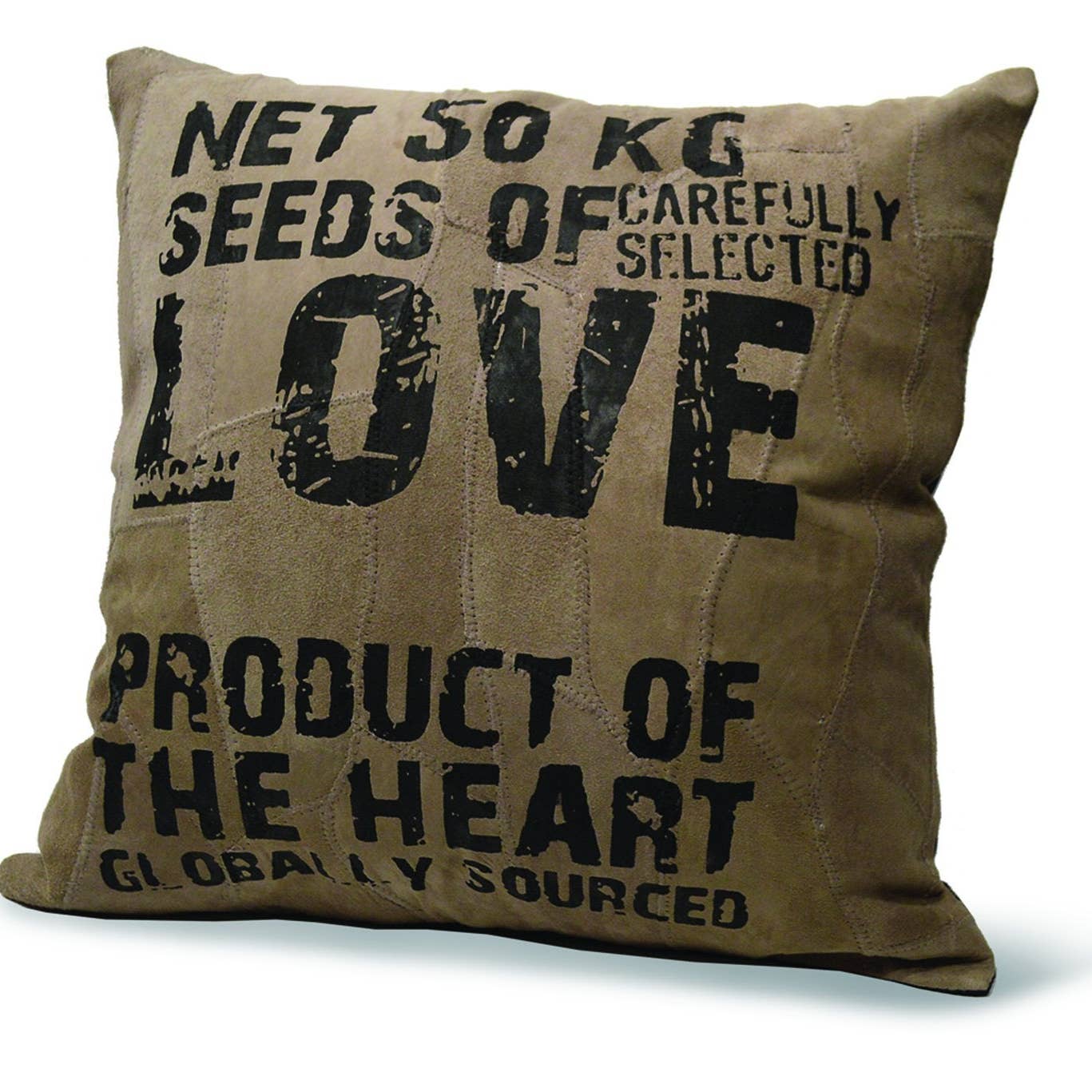 Love Seeds Recycled Leather Pillow – Back-En-Thyme